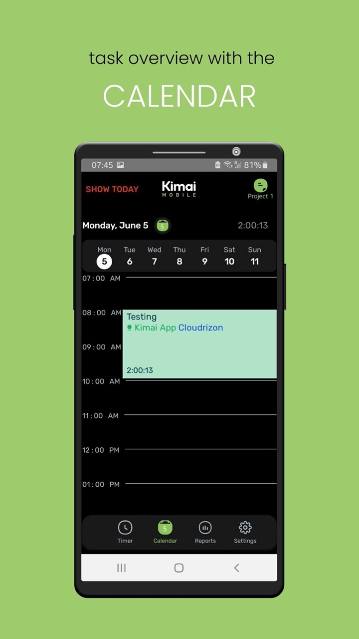 Kimai לניידים (Android)