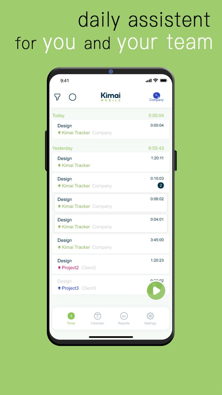 Kimai לניידים (Android)